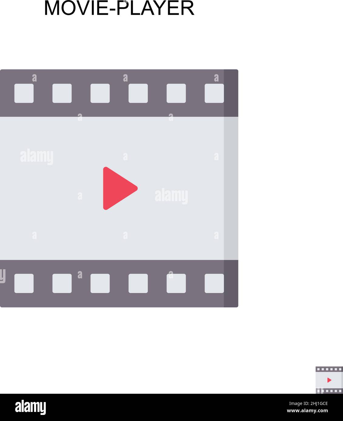 Movie-player Simple vector icon. Illustration symbol design template ...