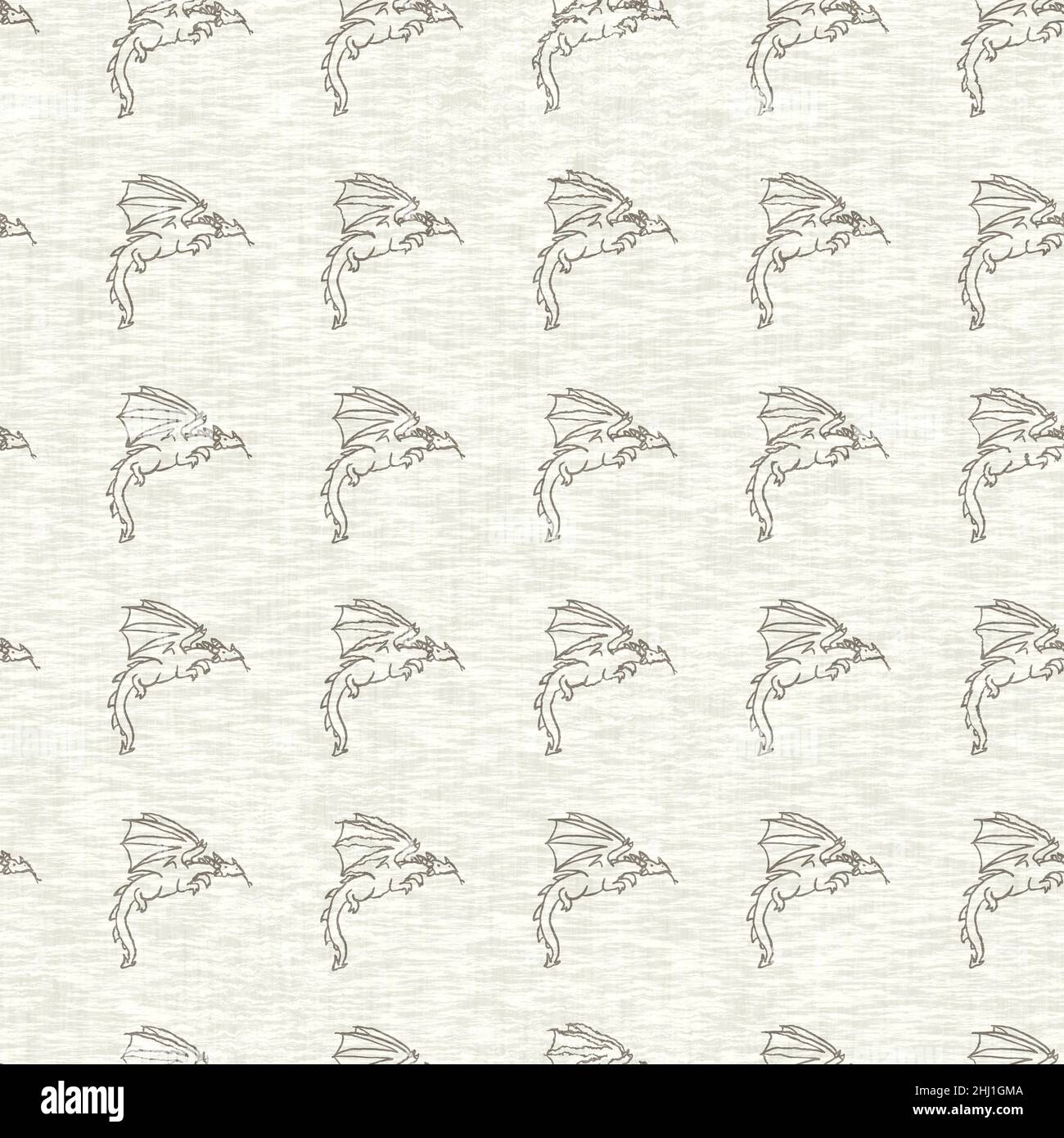 Dragon linen effect texture pattern. Seamless woven mythical reptile ...