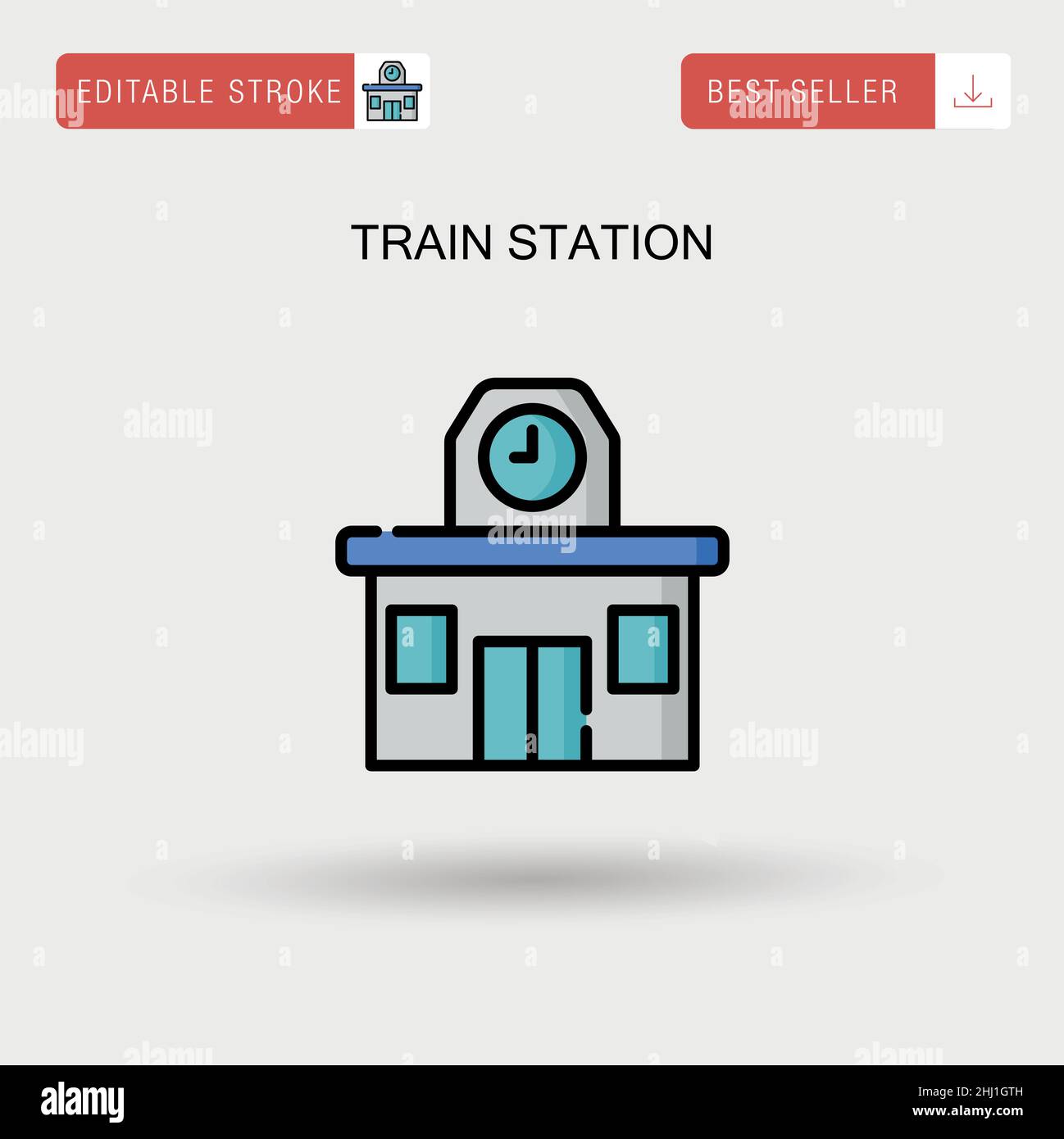 Train station Simple vector icon Stock Vector Image & Art - Alamy