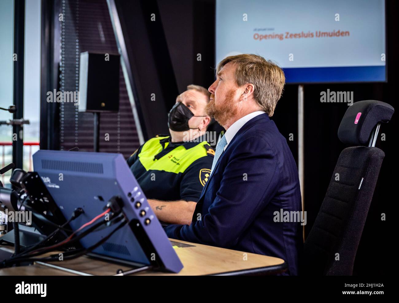 IJmuiden, the Netherlands - 26 Jan 2022, King Willem-Alexander at the ...