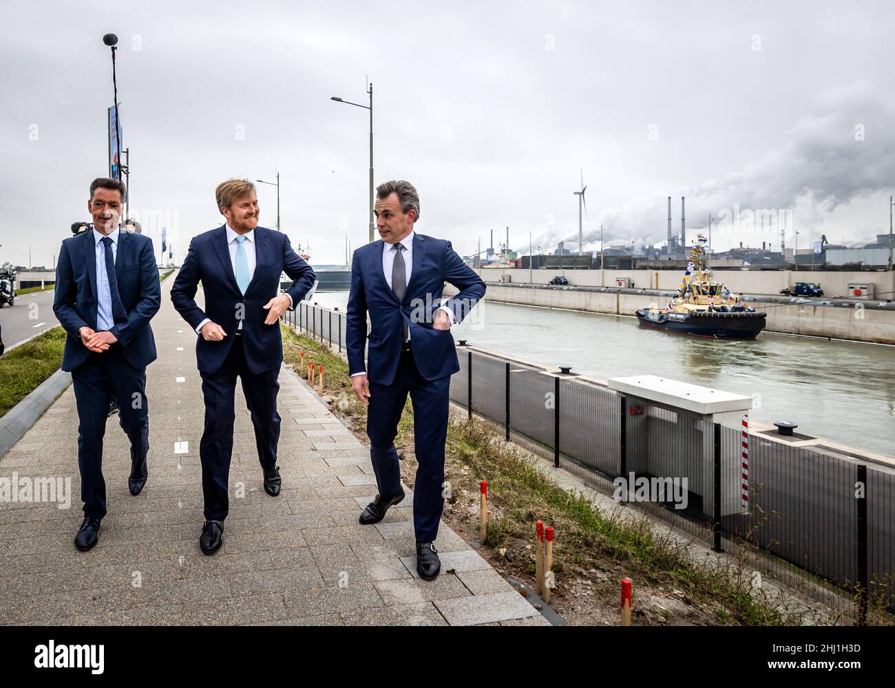 IJmuiden, the Netherlands - 26 Jan 2022, King Willem-Alexander at the ...