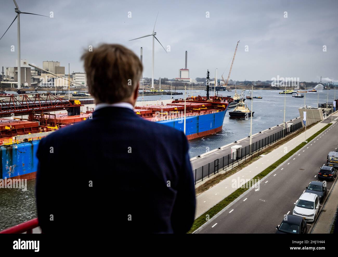IJmuiden, the Netherlands - 26 Jan 2022, King Willem-Alexander at the ...