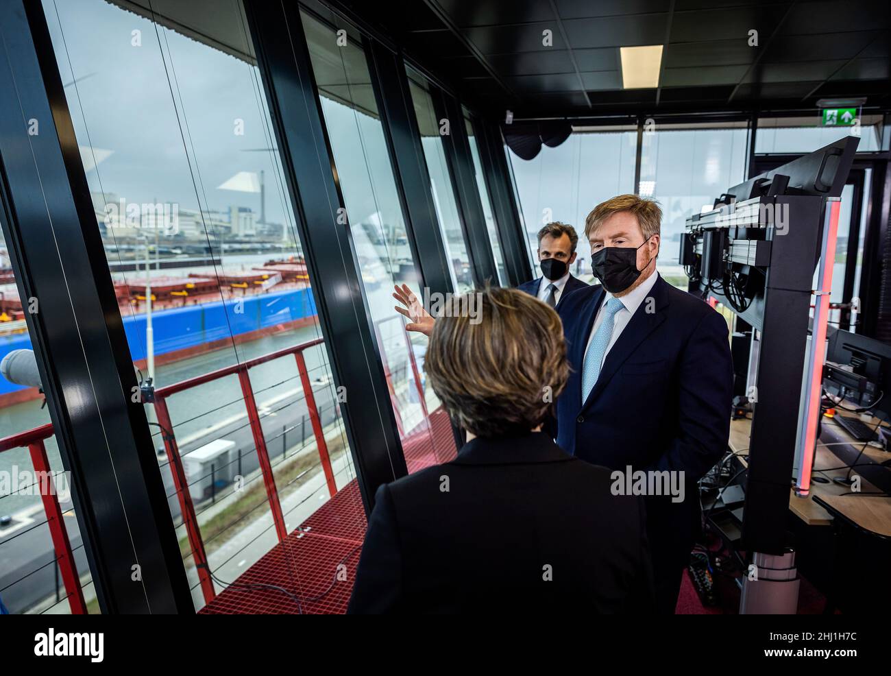 IJmuiden, the Netherlands - 26 Jan 2022, King Willem-Alexander at the ...
