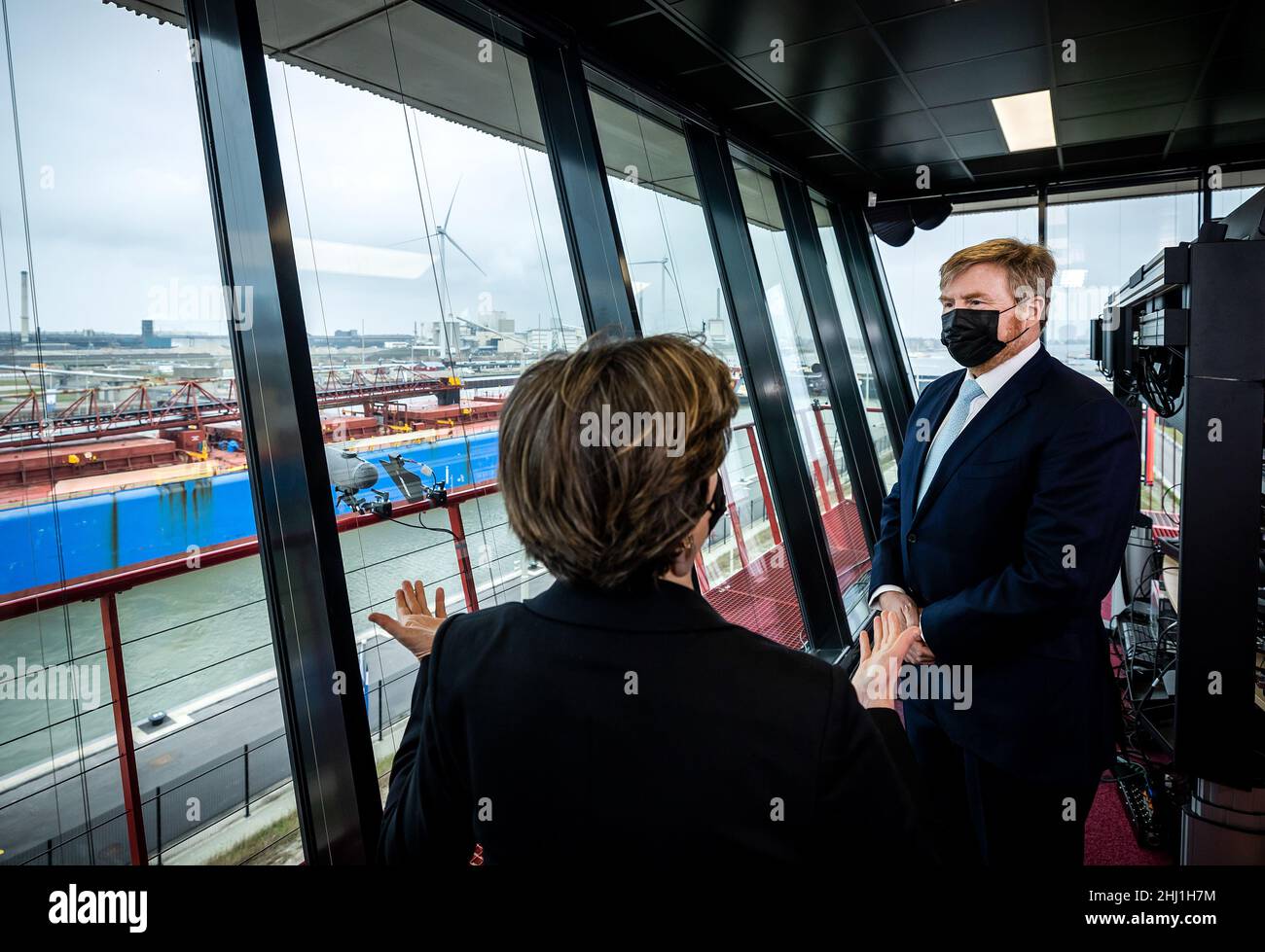 IJmuiden, the Netherlands - 26 Jan 2022, King Willem-Alexander at the ...