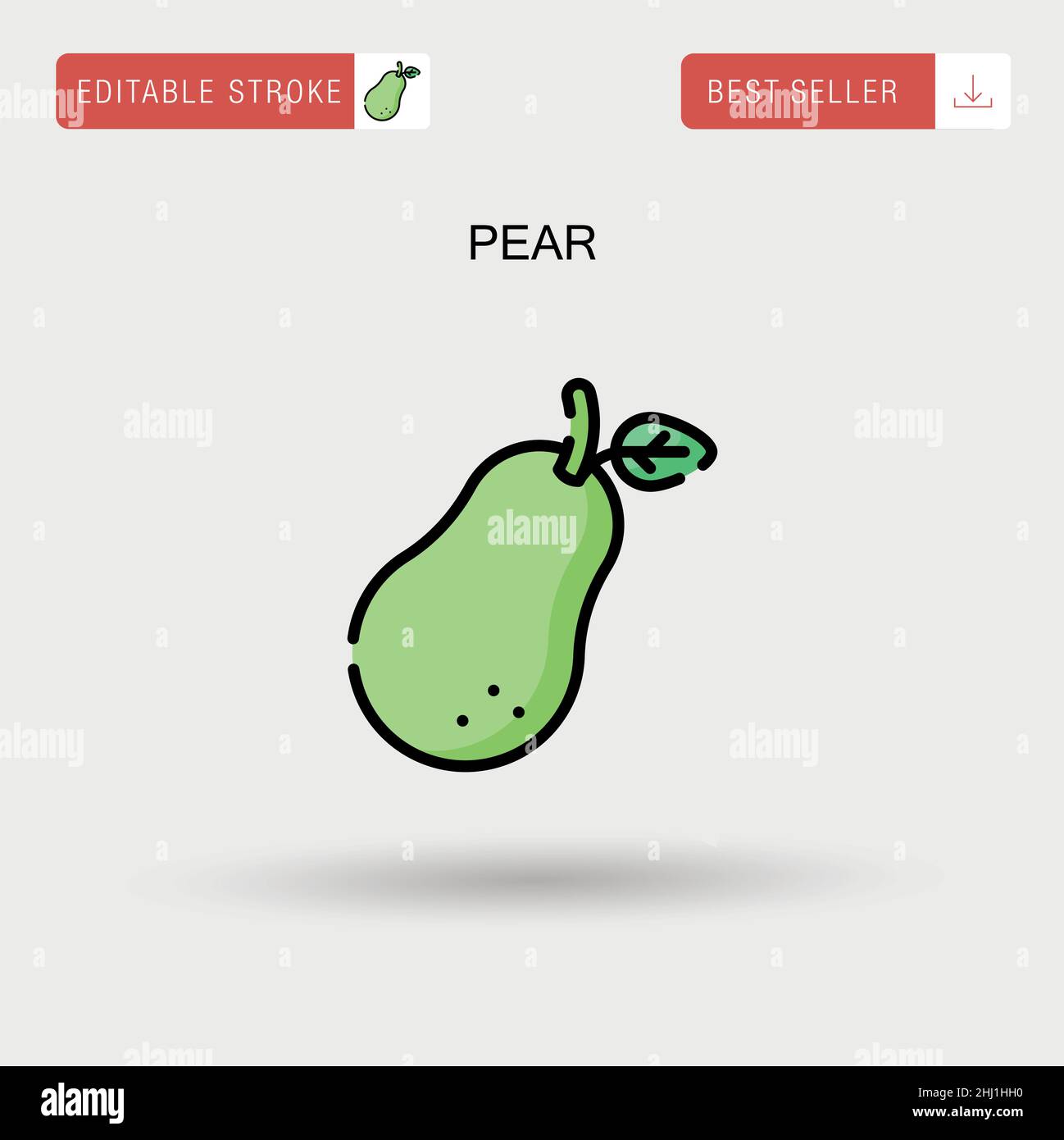 Simple green pear leaf Stock Vector Images - Alamy