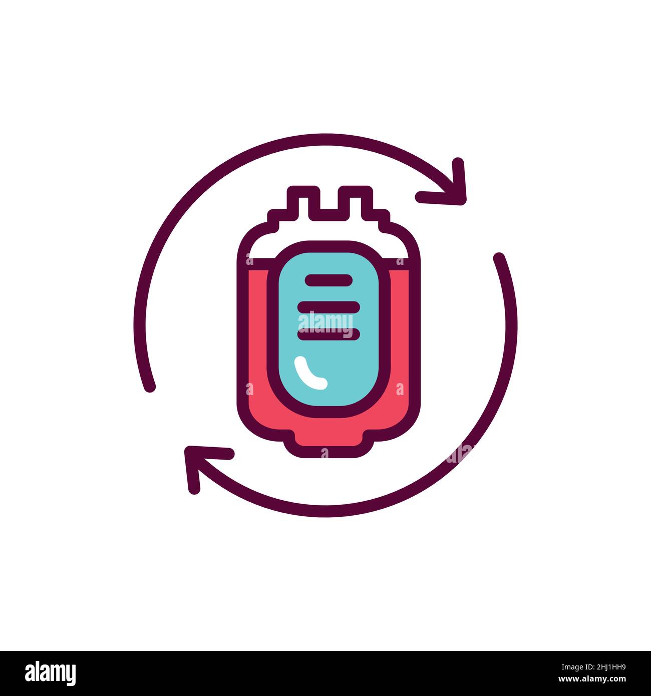 Blood transfusion color line icon. Isolated vector element. Outline ...