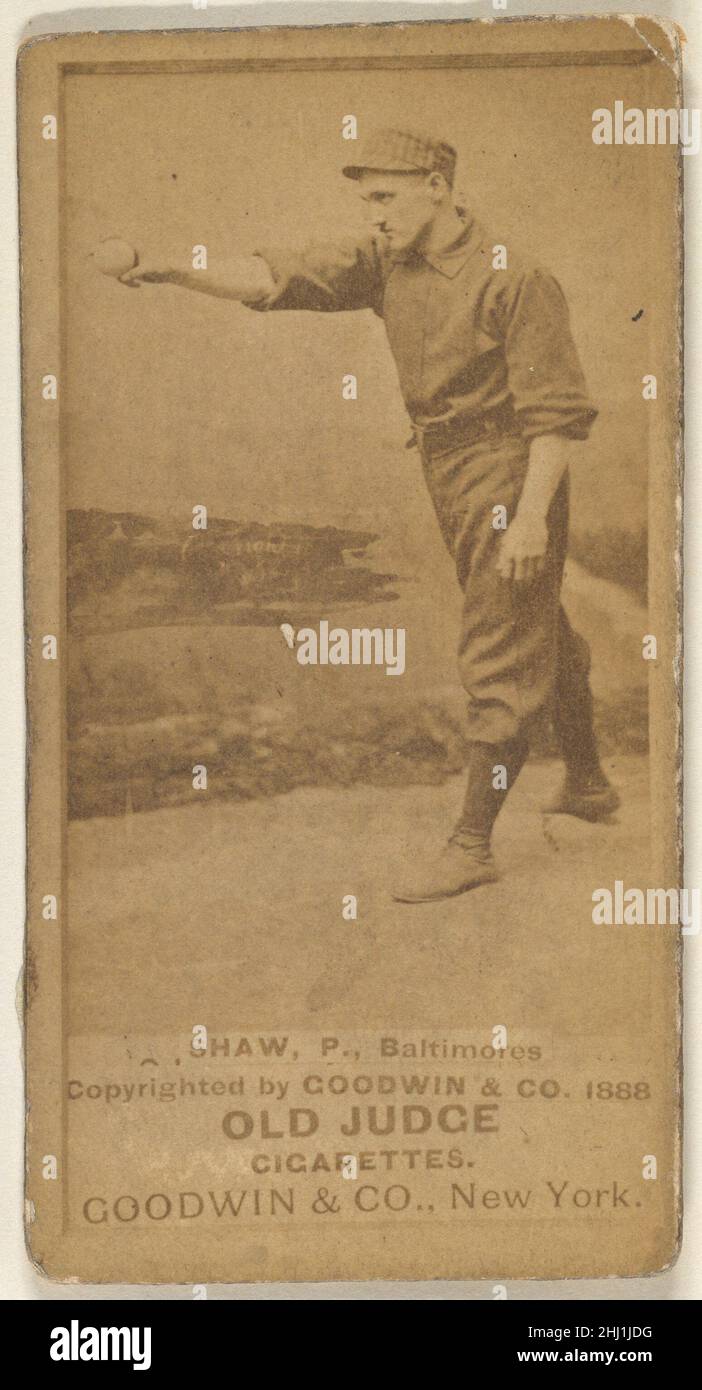 Shaw, Pitcher, Baltimore Orioles, from the Old Judge series (N172) for ...