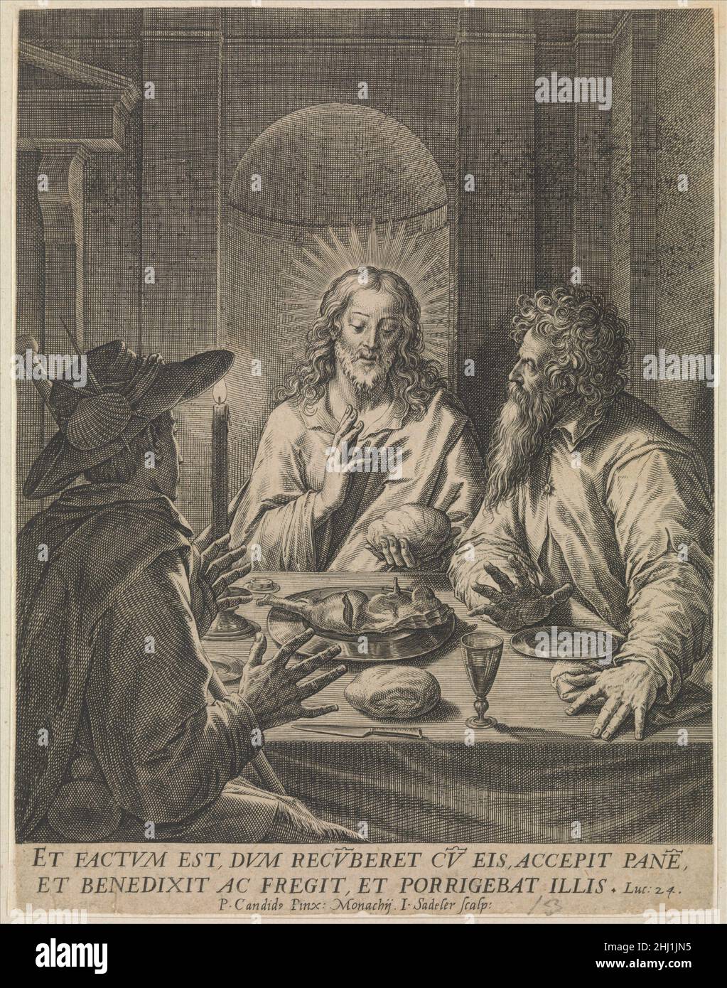 Christ in Emmaus late 16th century Johann Sadeler I Netherlandish ...