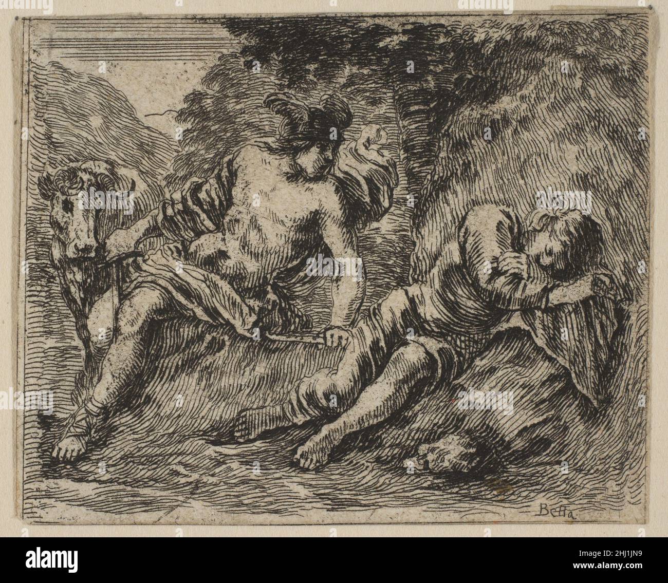 Mercury and Argus, from 'Game of Mythology' (Jeu de la Mythologie) 1644 ...