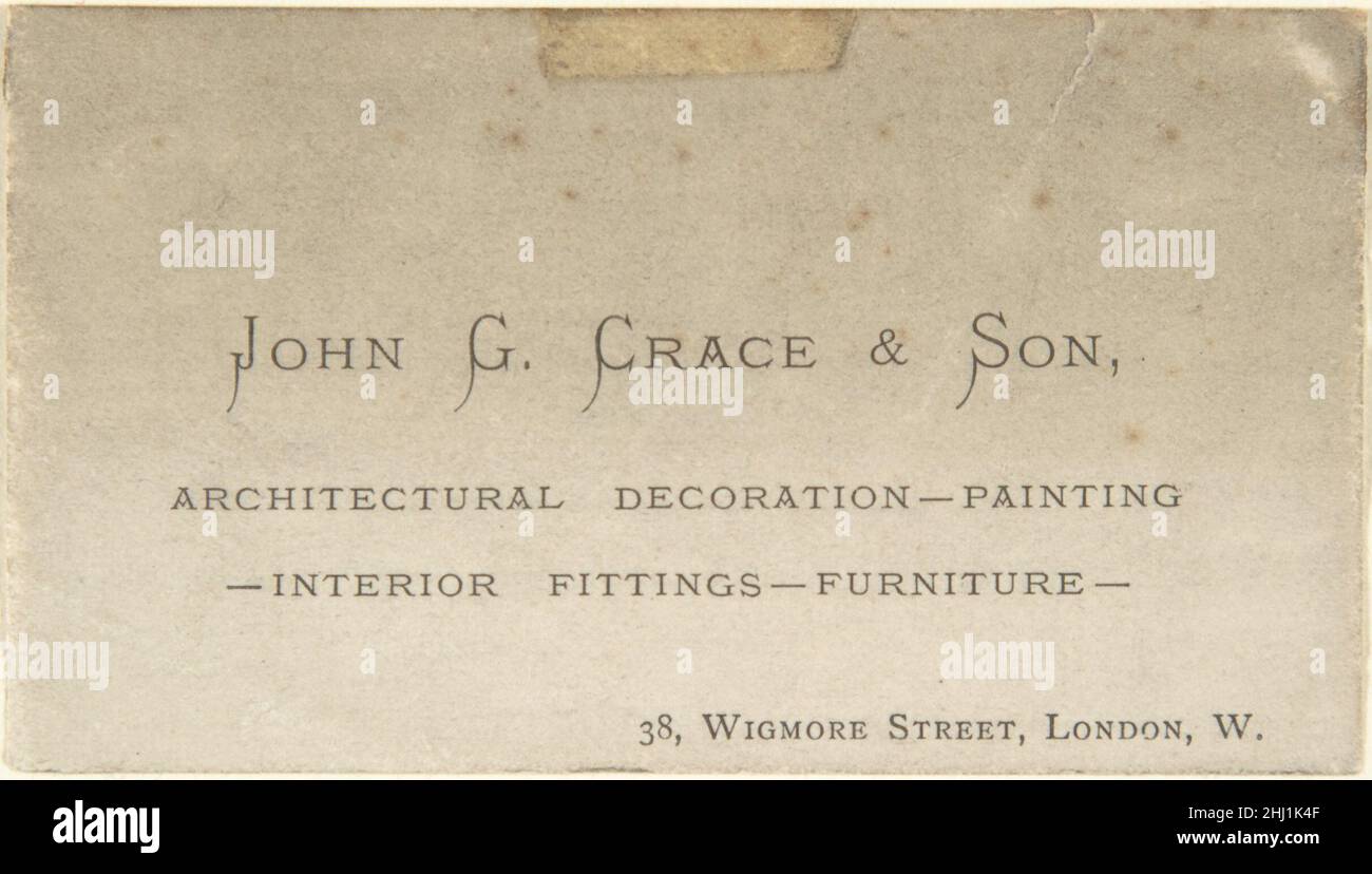 Business Card 1825–89 John Gregory Crace British. Business Card 363535 ...