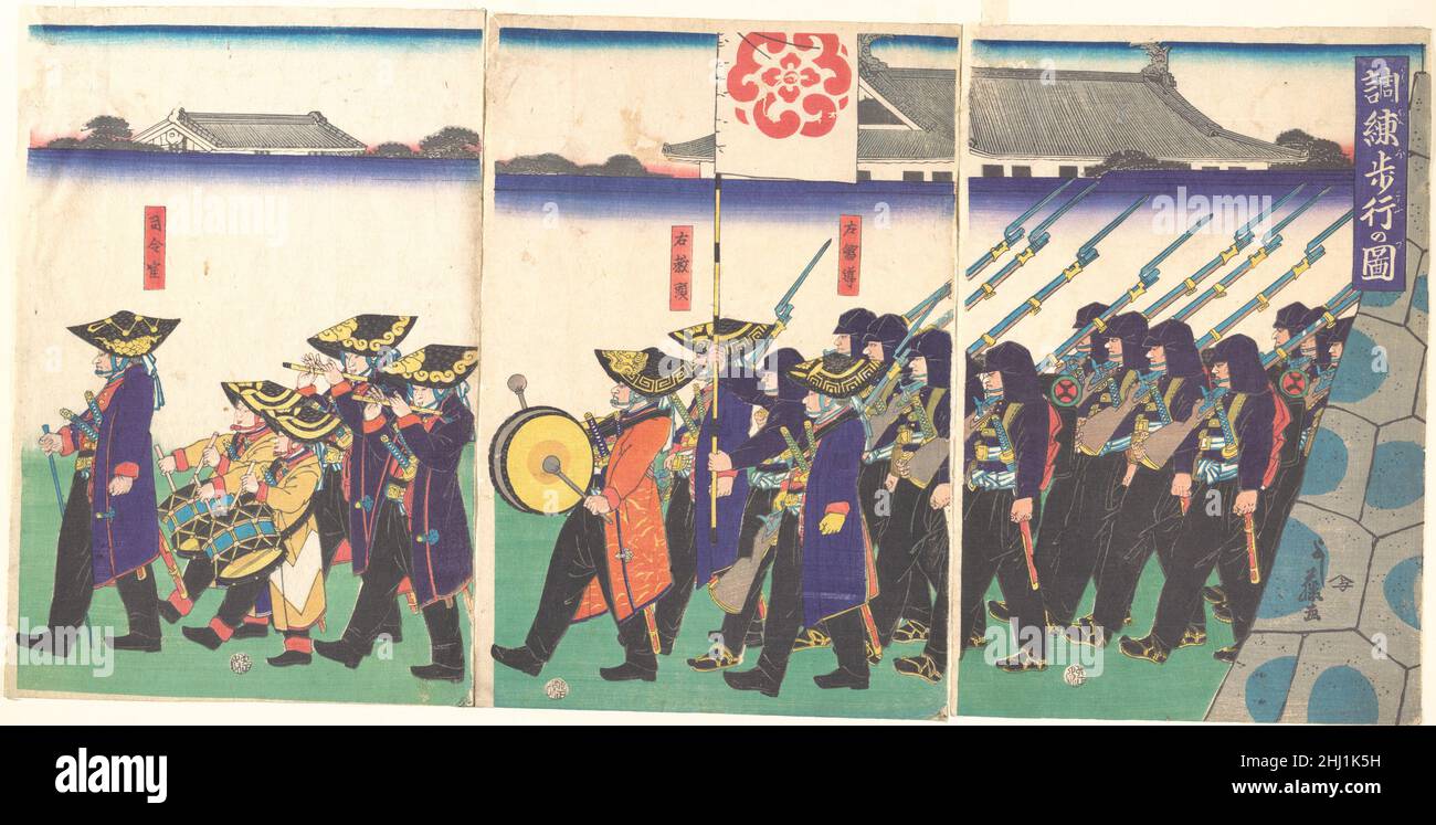 Parade of the Emperor's Troops 1867 Utagawa Yoshifuji Japanese. Parade ...