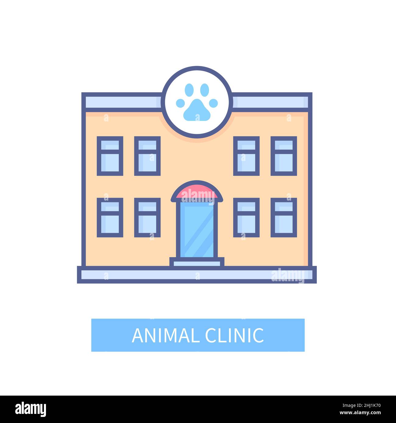 Animal clinic - modern colored line design style icon on white ...