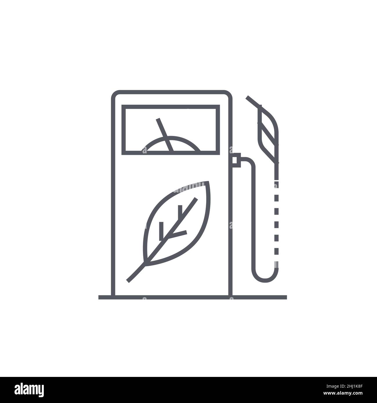 Eco-friendly refueling - modern black line design style icon on white ...