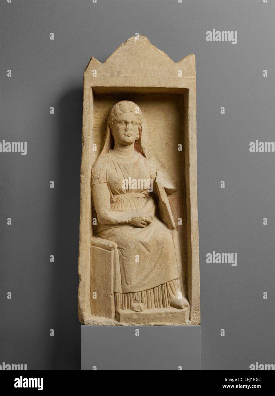 Limestone funerary monument with a seated woman 2nd–1st century B.C ...