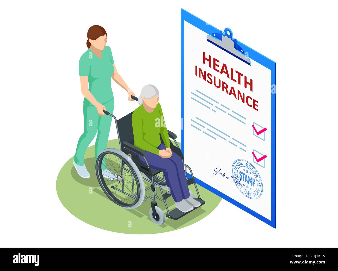 Isometric Health insurance concept. Healthcare, finance and medical ...