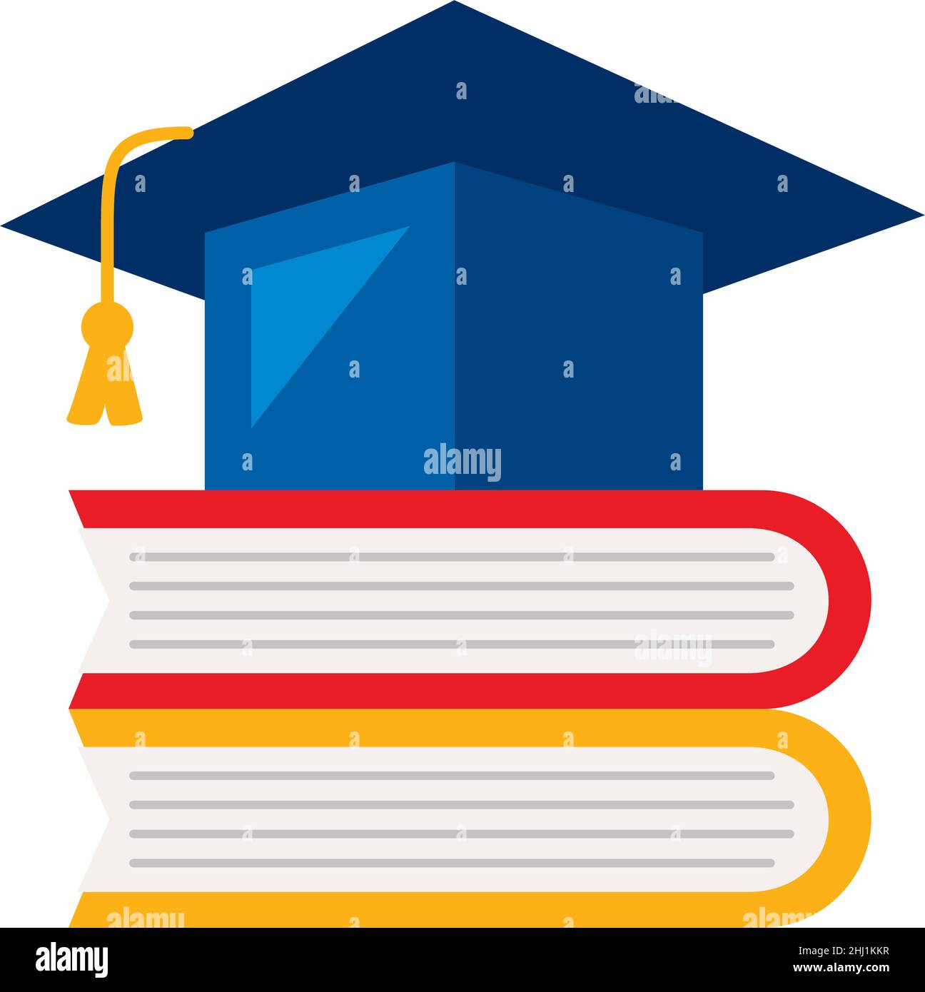 books and graduation hat icons Stock Vector Image & Art - Alamy