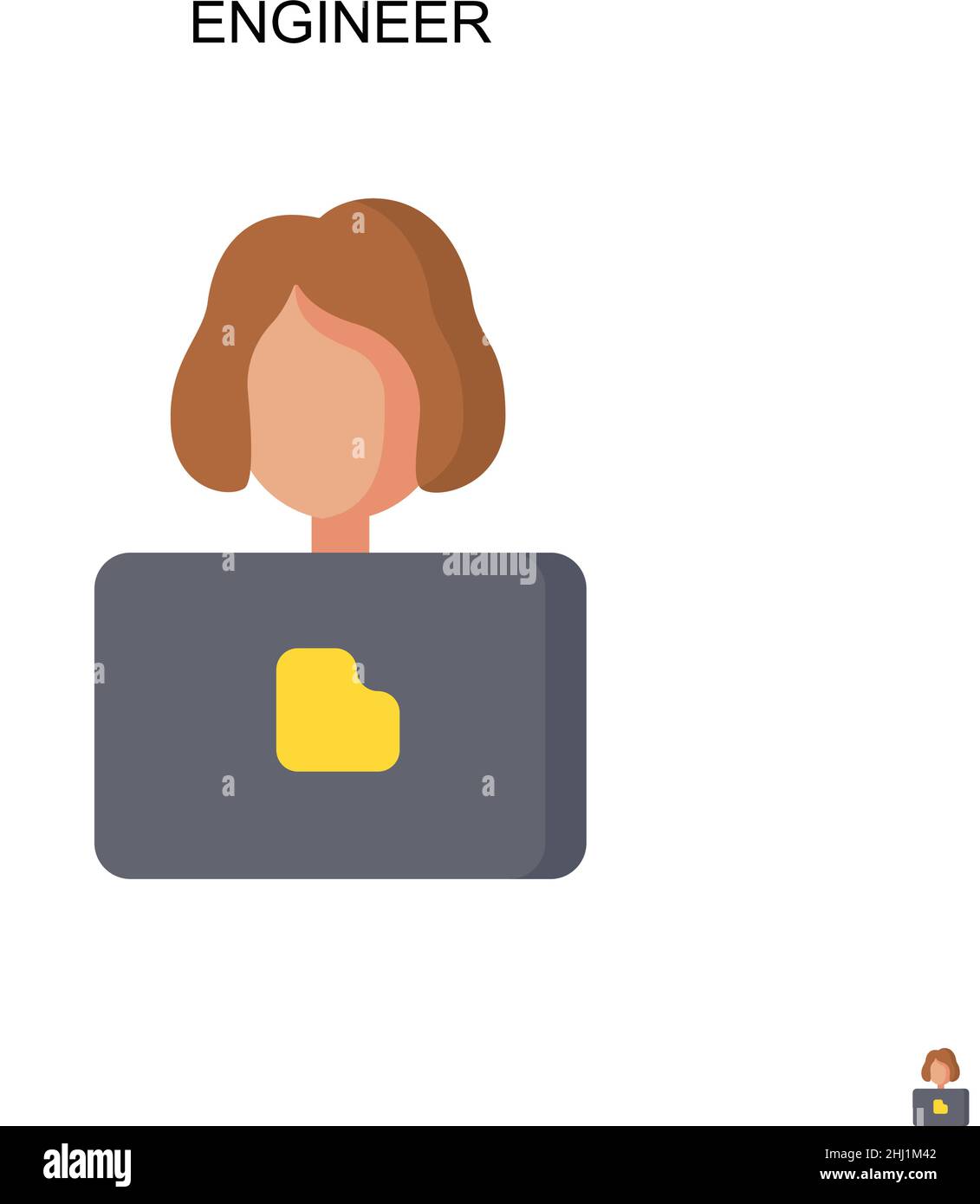 Engineer Simple vector icon. Illustration symbol design template for ...