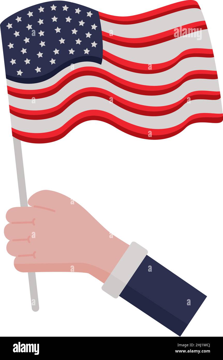 hand waving usa flag icon Stock Vector Image & Art - Alamy
