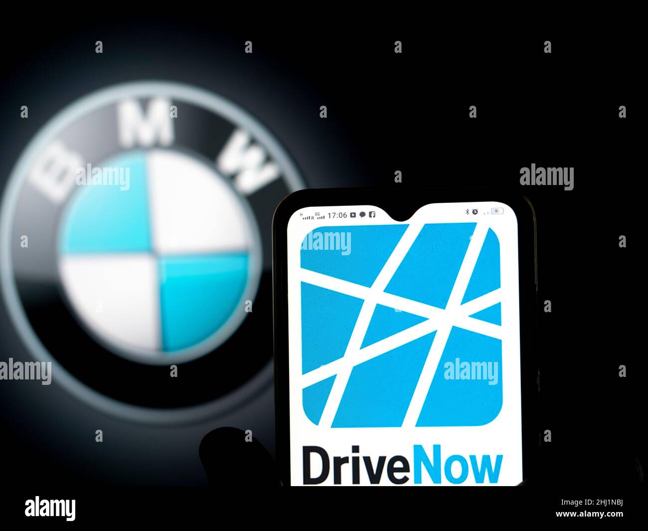 n this photo illustration, the DriveNow logo is seen displayed on a ...