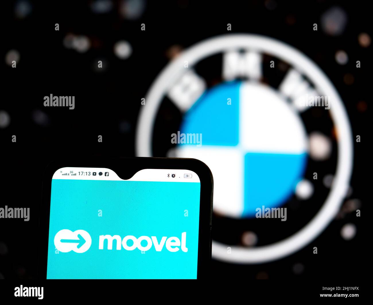 n this photo illustration, the Moovel logo is seen displayed on a ...