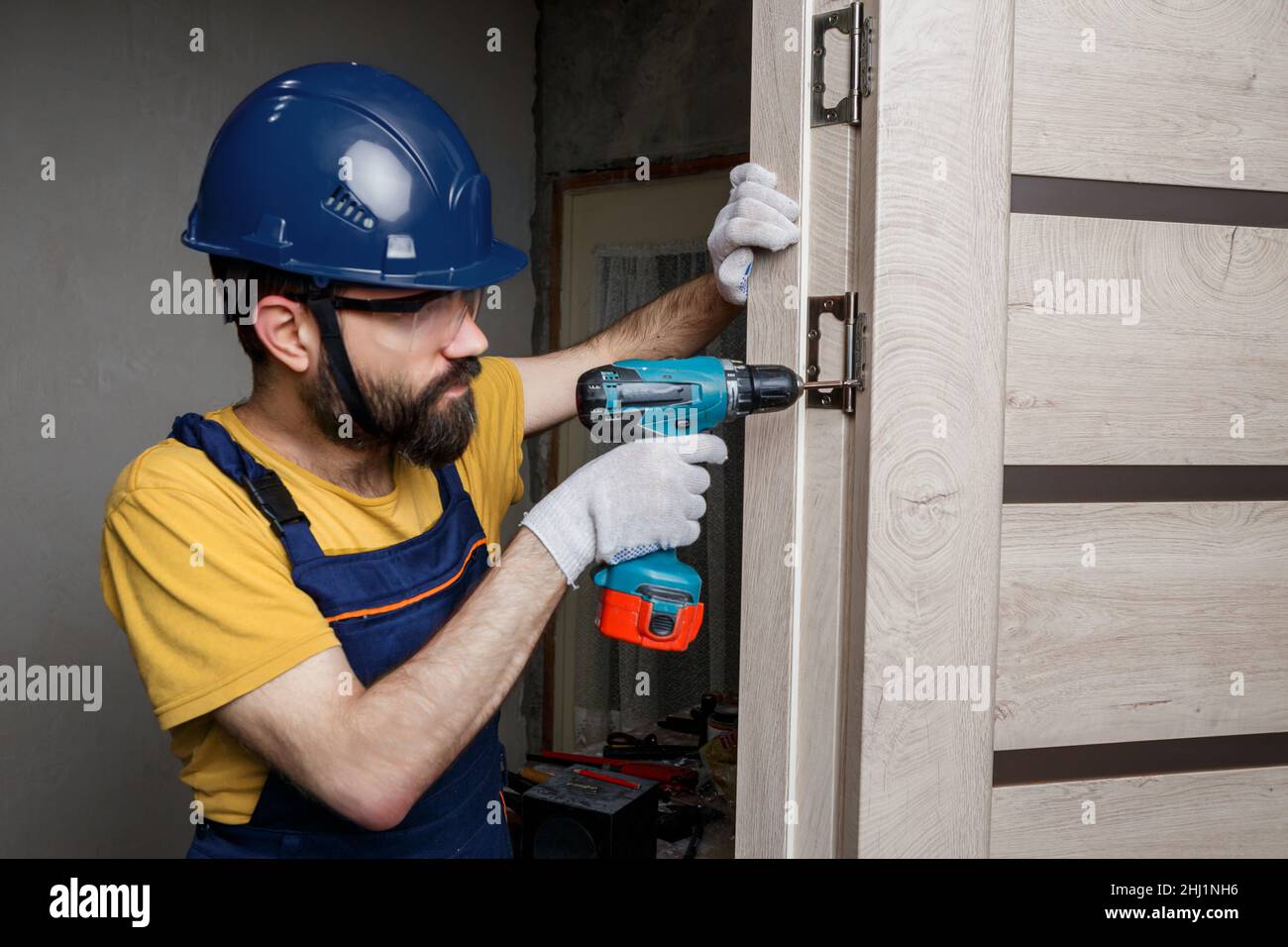 Installing door builder hi-res stock photography and images - Alamy