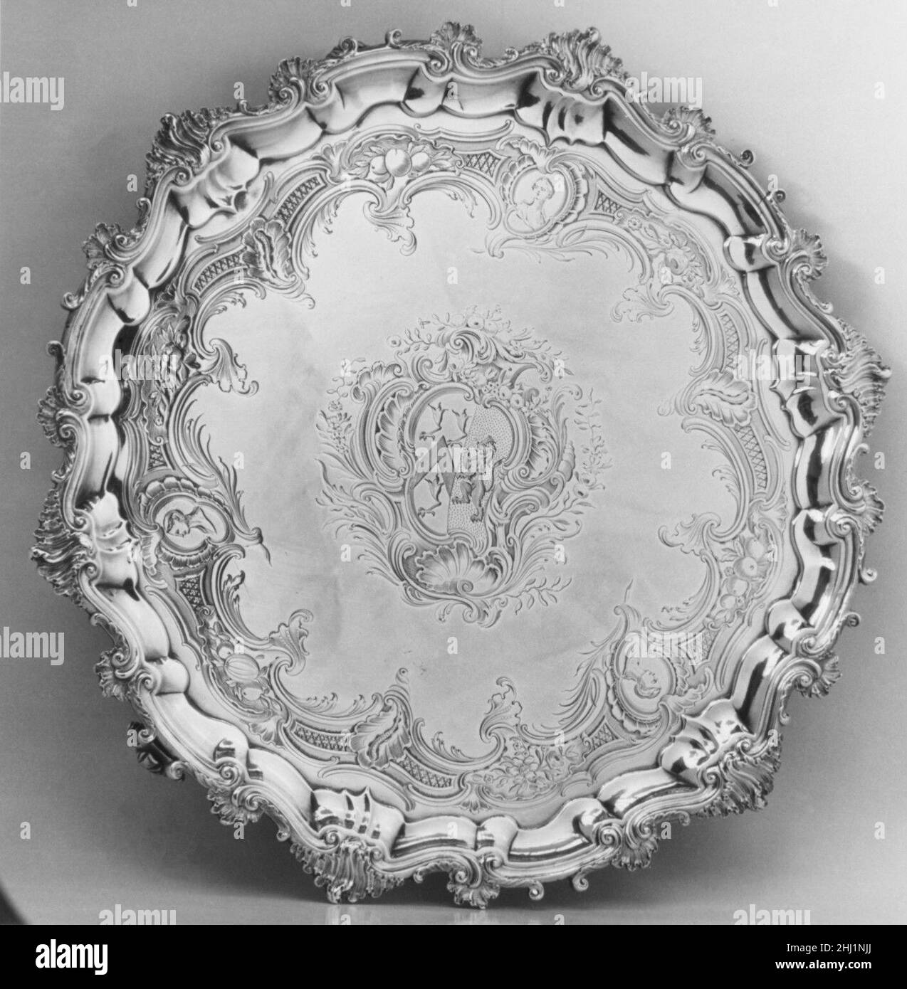 Salver 1742/43 probably by John Swift British The arms of Bray impaling ...