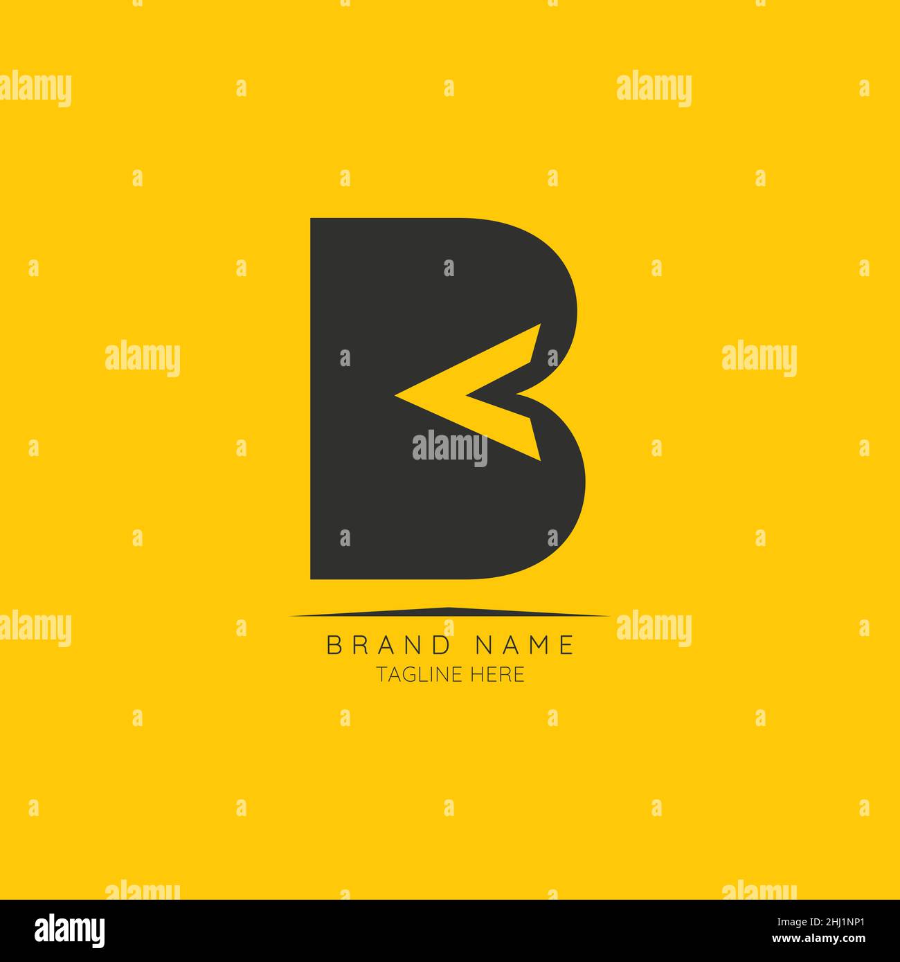 Logo template letter B with paper plane incorporated. Negative Space ...