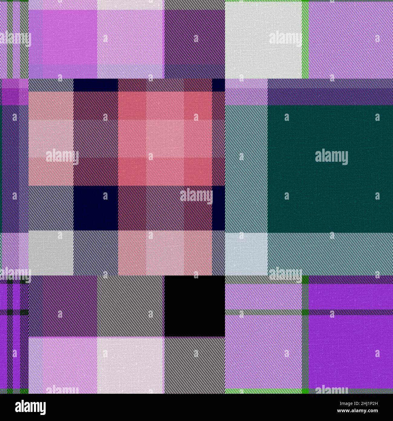 Seamless madras patchwork plaid cotton pattern. Tileable quilting ...