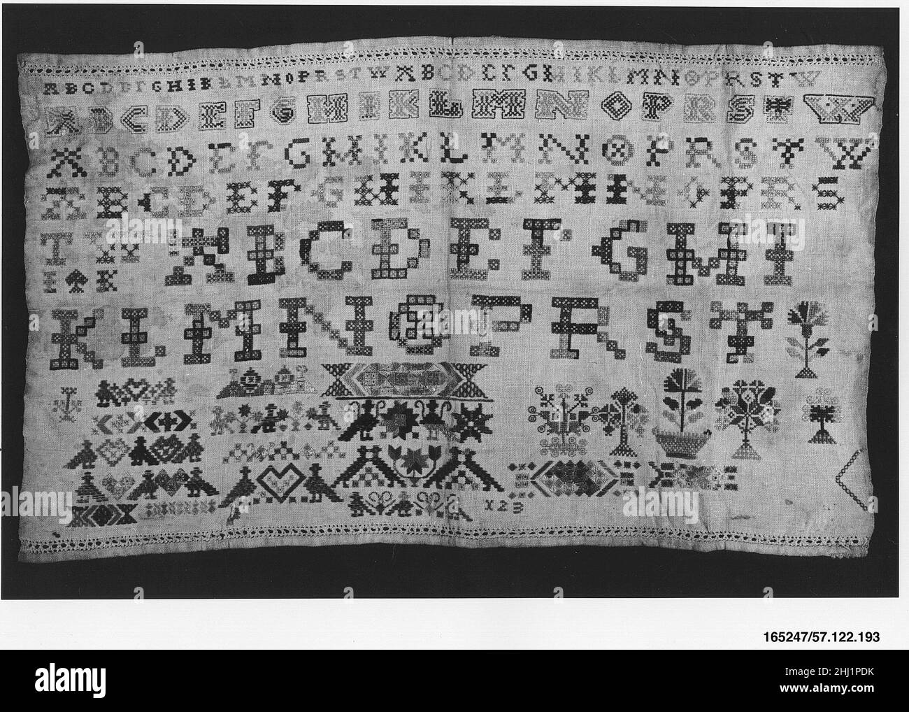Sampler 18th century Dutch. Sampler 228120 Stock Photo - Alamy