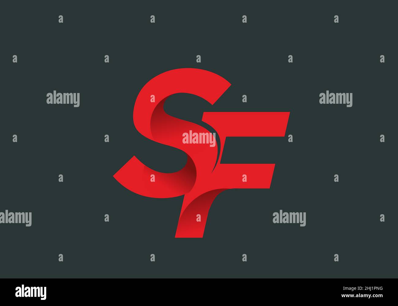Red color of SF initial letter design Stock Vector Image & Art - Alamy