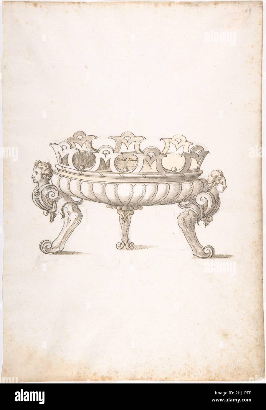 Design for a Bronze Vessel 16th century Erasmus Hornick Netherlandish. Design for a Bronze ...