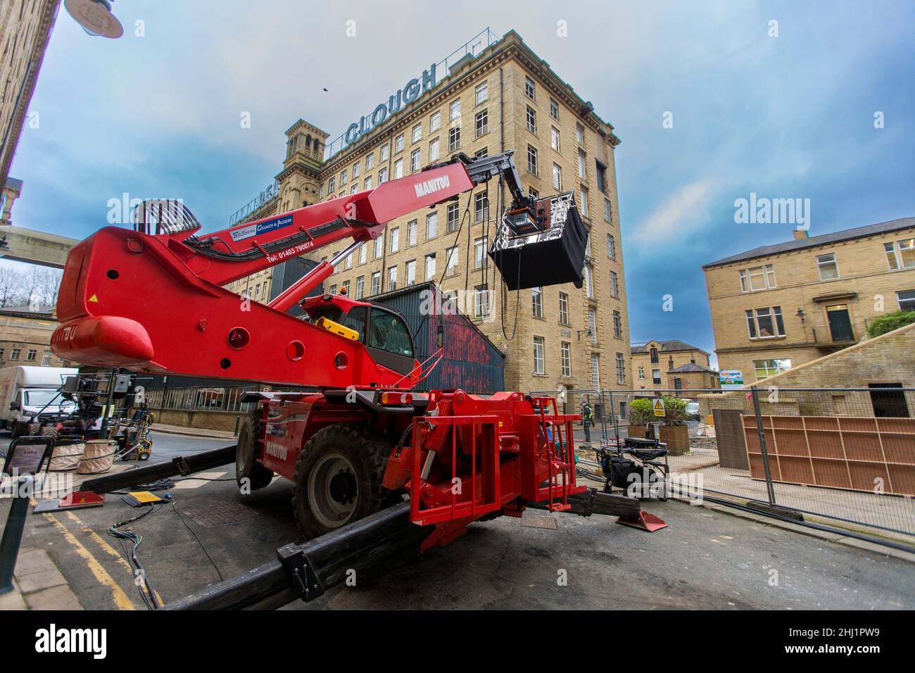 Halifax, West Yorkshire, UK. 26th Jan, 2022. Preparations for the ...