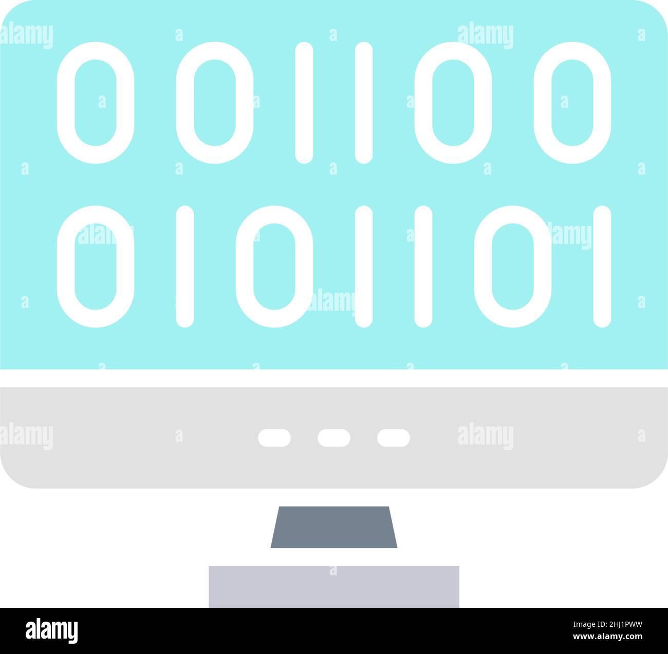 Vector web development, coding white line icon Stock Vector Image & Art ...