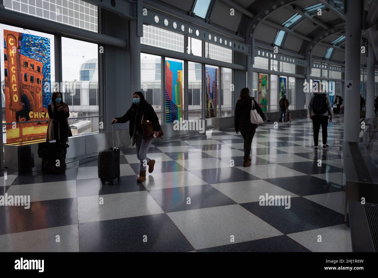 Chicago Airport terminal O'hare Stock Photo - Alamy