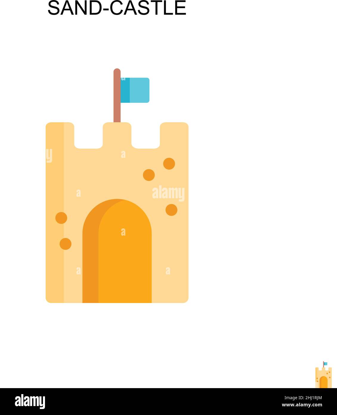 Sand-castle Simple vector icon. Illustration symbol design template for ...
