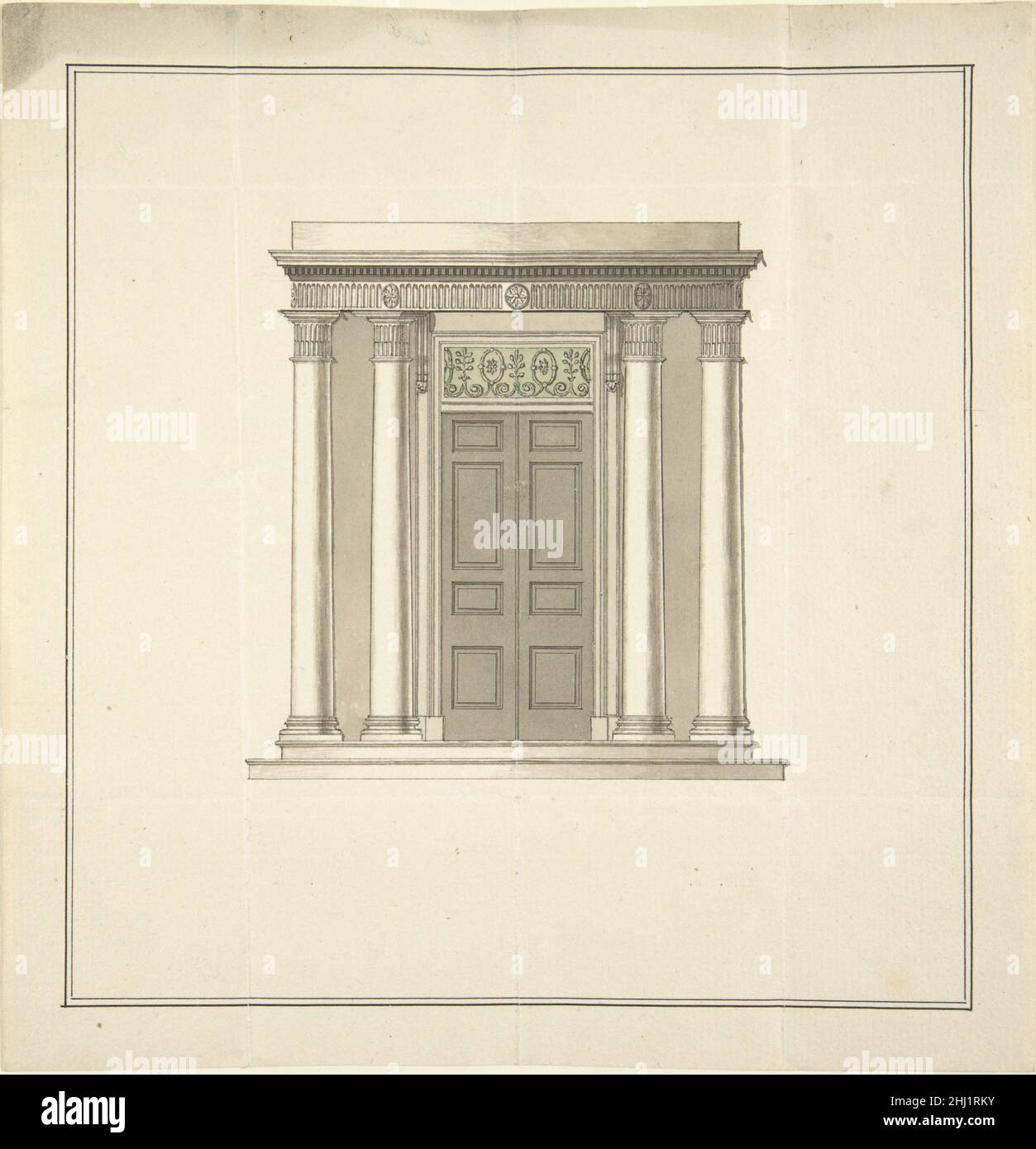 Design for a Doorway with a Portico in the Classical Style 18th century ...