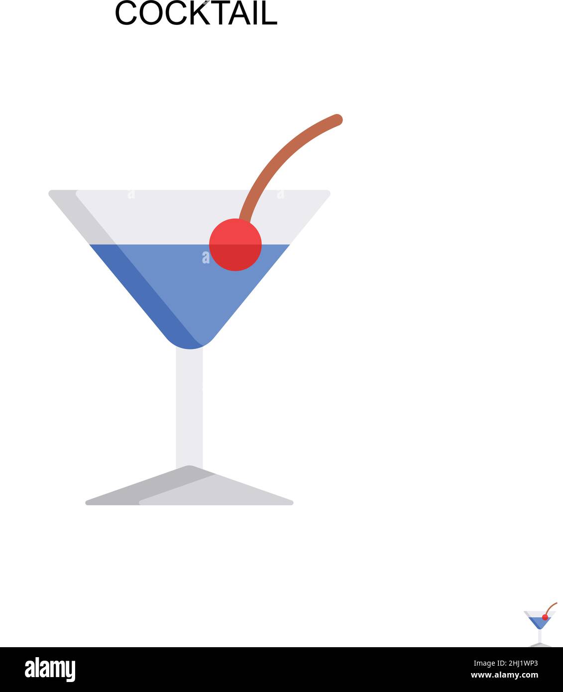 Cocktail Simple vector icon. Illustration symbol design template for ...
