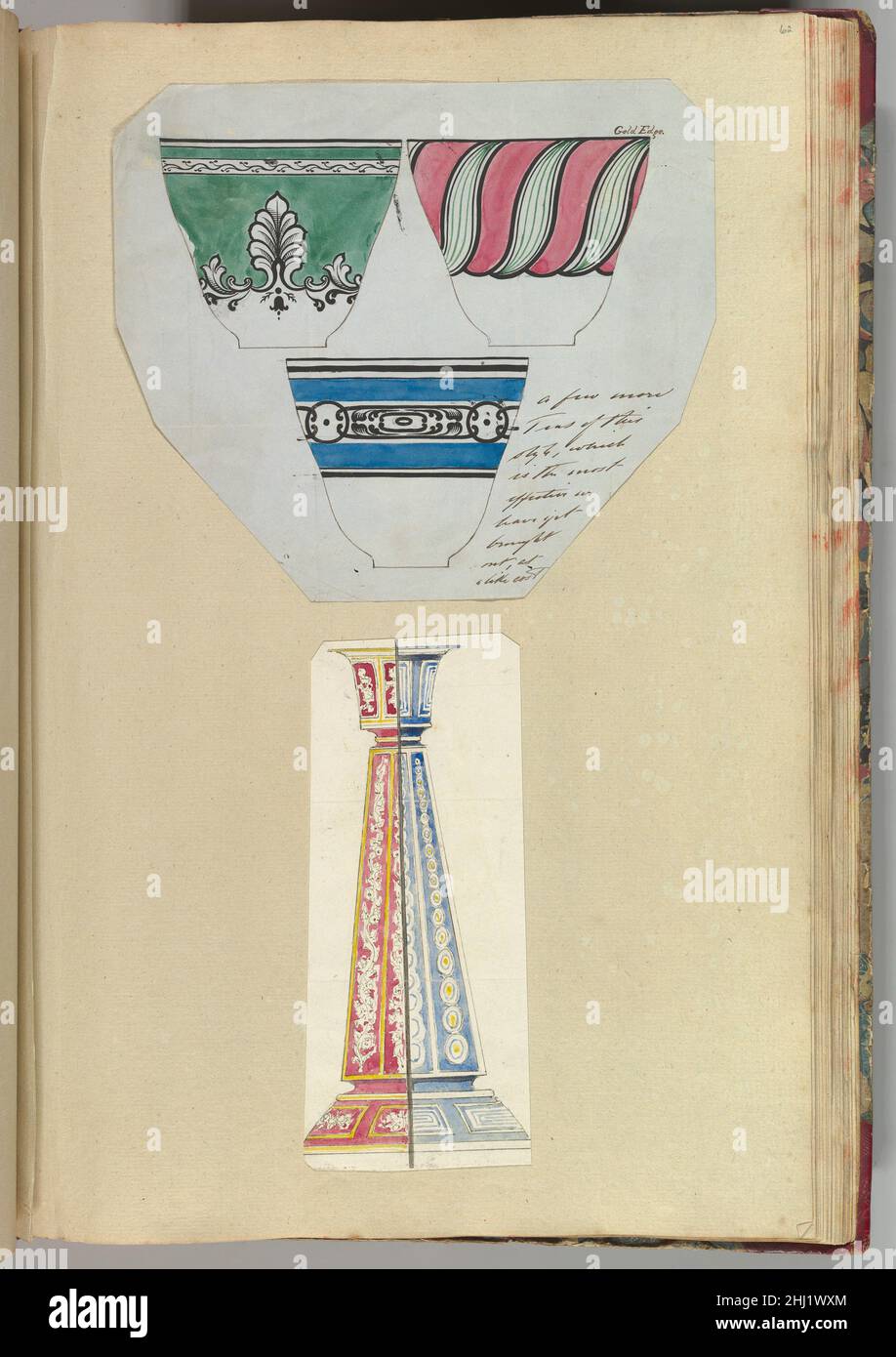 Three Designs for Decorated Cups and Two Designs for a Candlestick 1845 ...