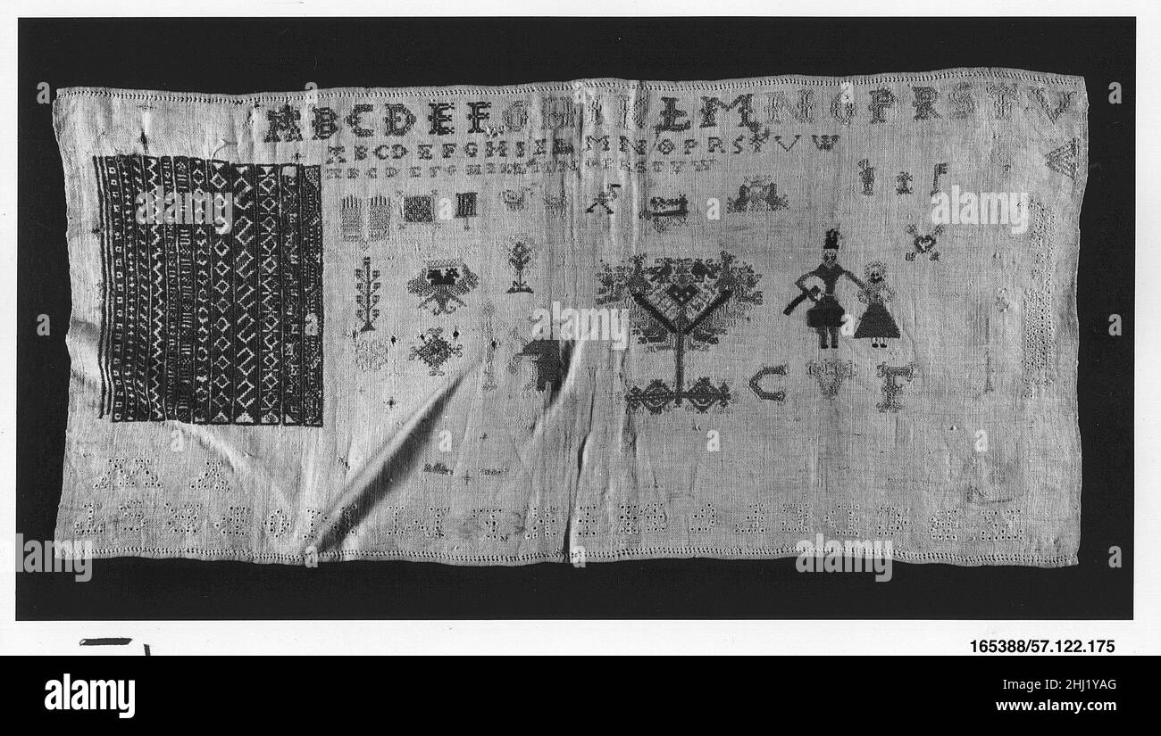 Sampler 18th century Dutch. Sampler 228100 Stock Photo - Alamy
