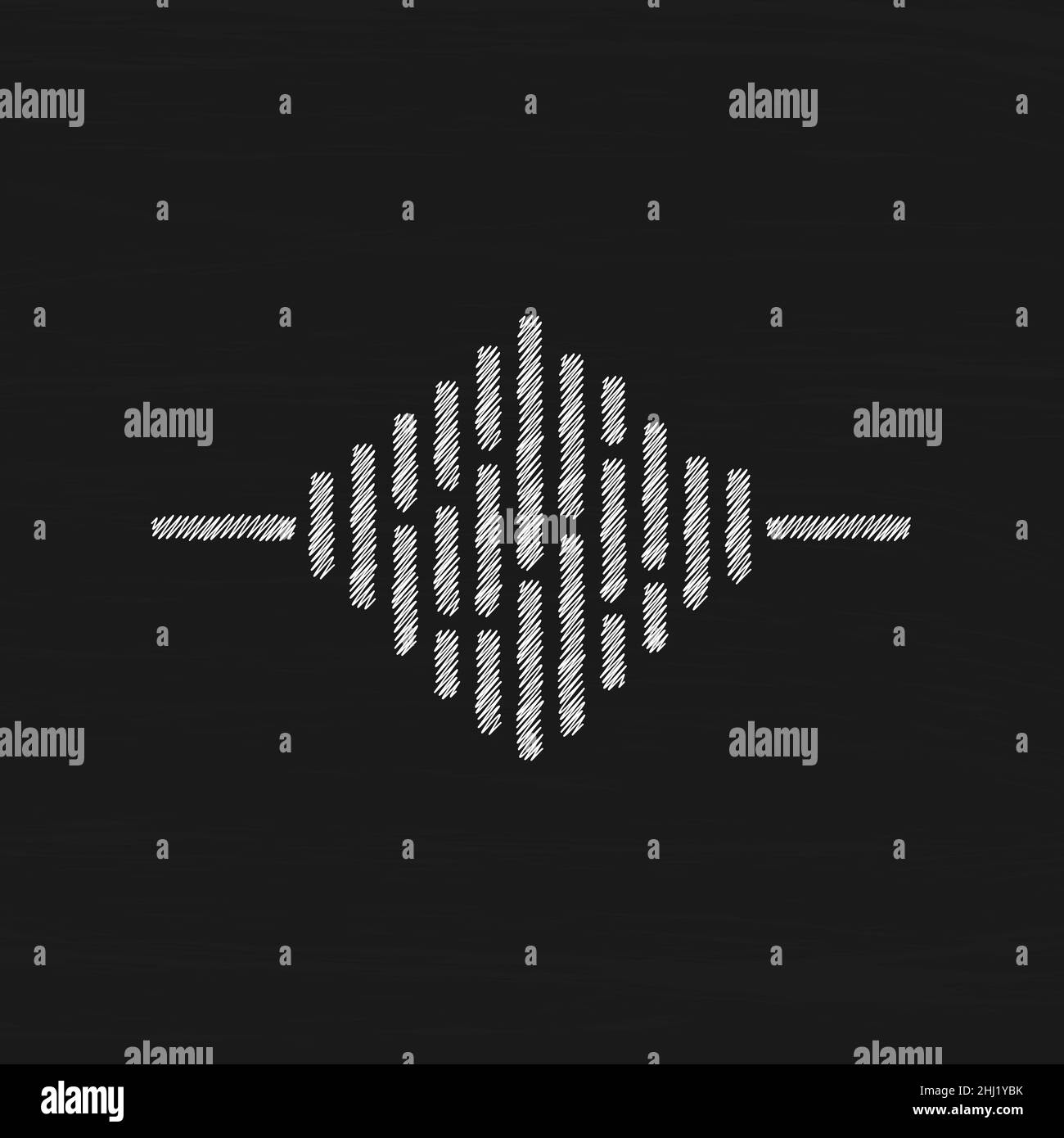 Sound wave white sketch vector icon. Sound wave equalizer sign Stock ...