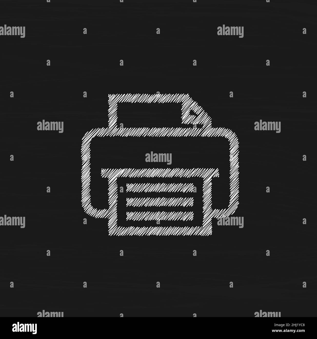 Printer white sketch vector icon. Printer Sign Vector Design Template ...