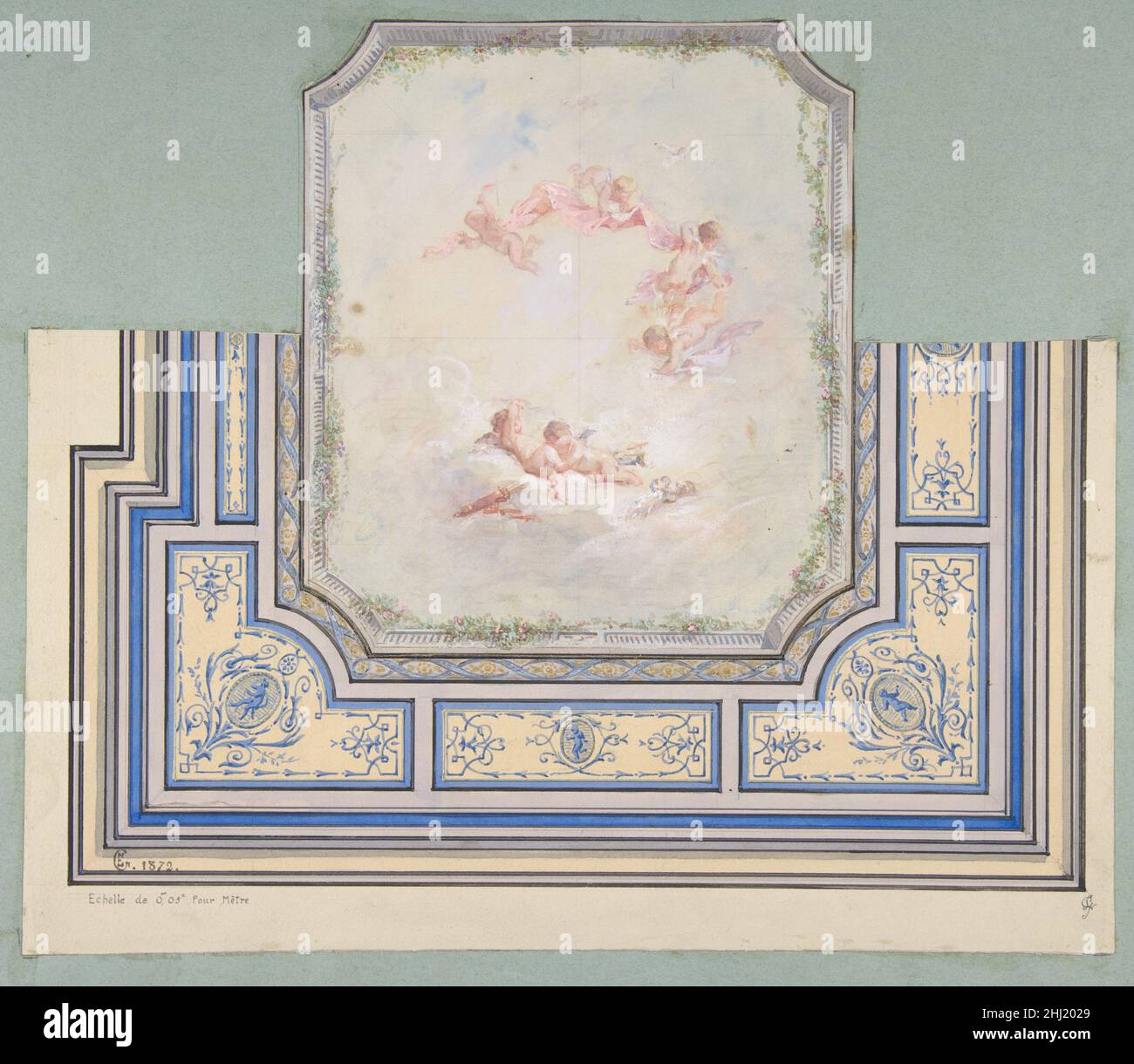 Design for Ceiling with Putti, Hôtel of Doctor Cranchi 1872 Jules ...