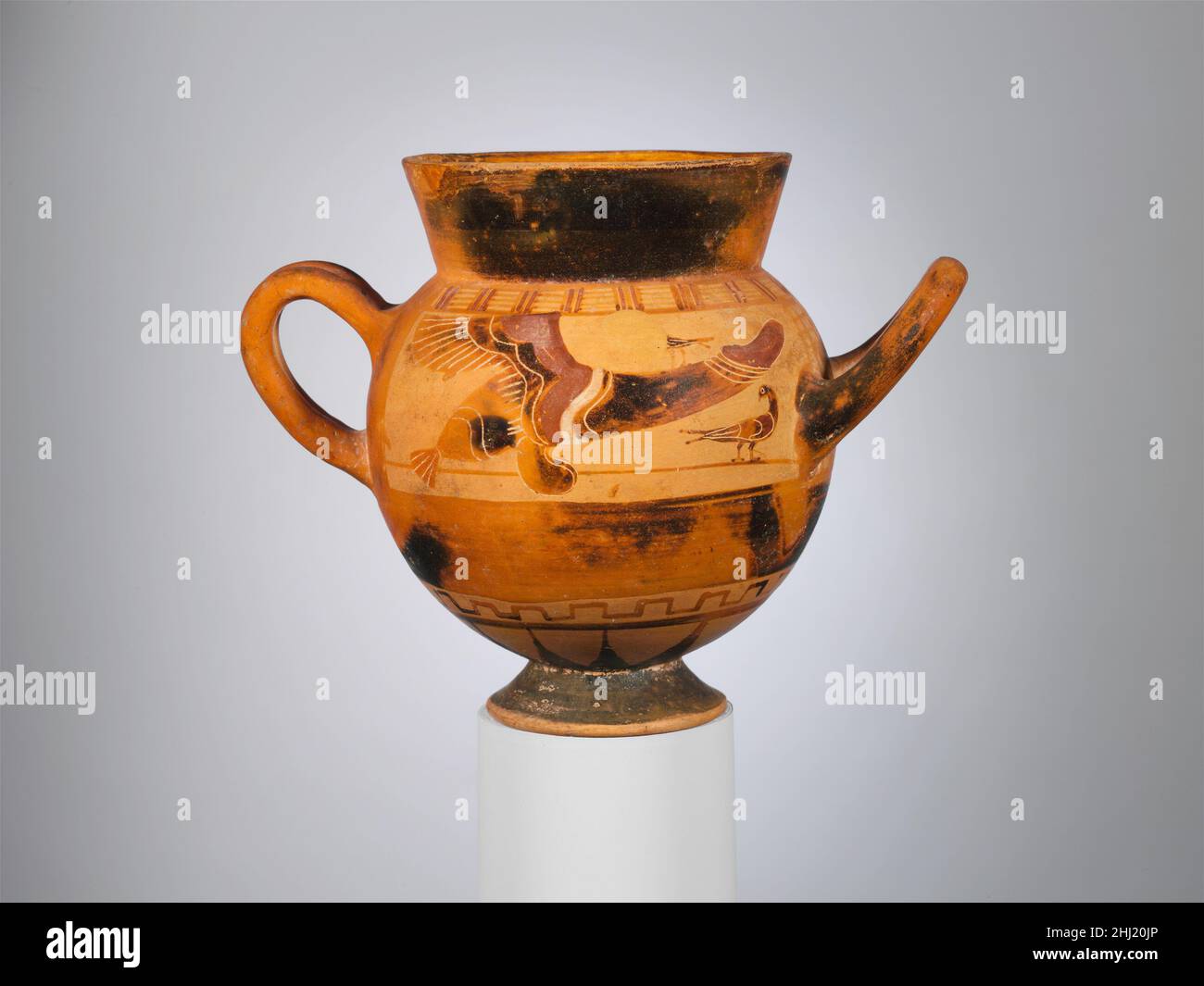 Terracotta globular cup with two handles last quarter of the 6th ...