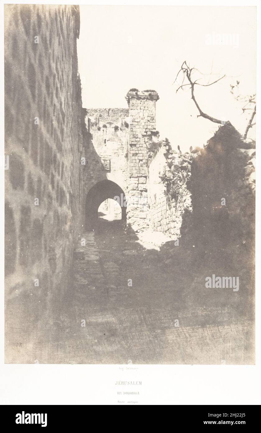 Jérusalem, Via Dolorosa, Reste antique 1854 Auguste Salzmann French ...