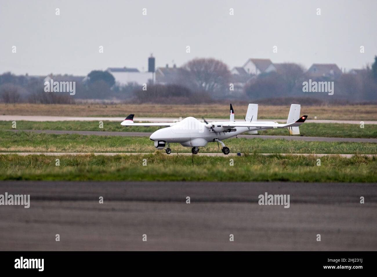 Lydd Airport, Kent, UK. 25th January 2022. Drone used in the search for ...