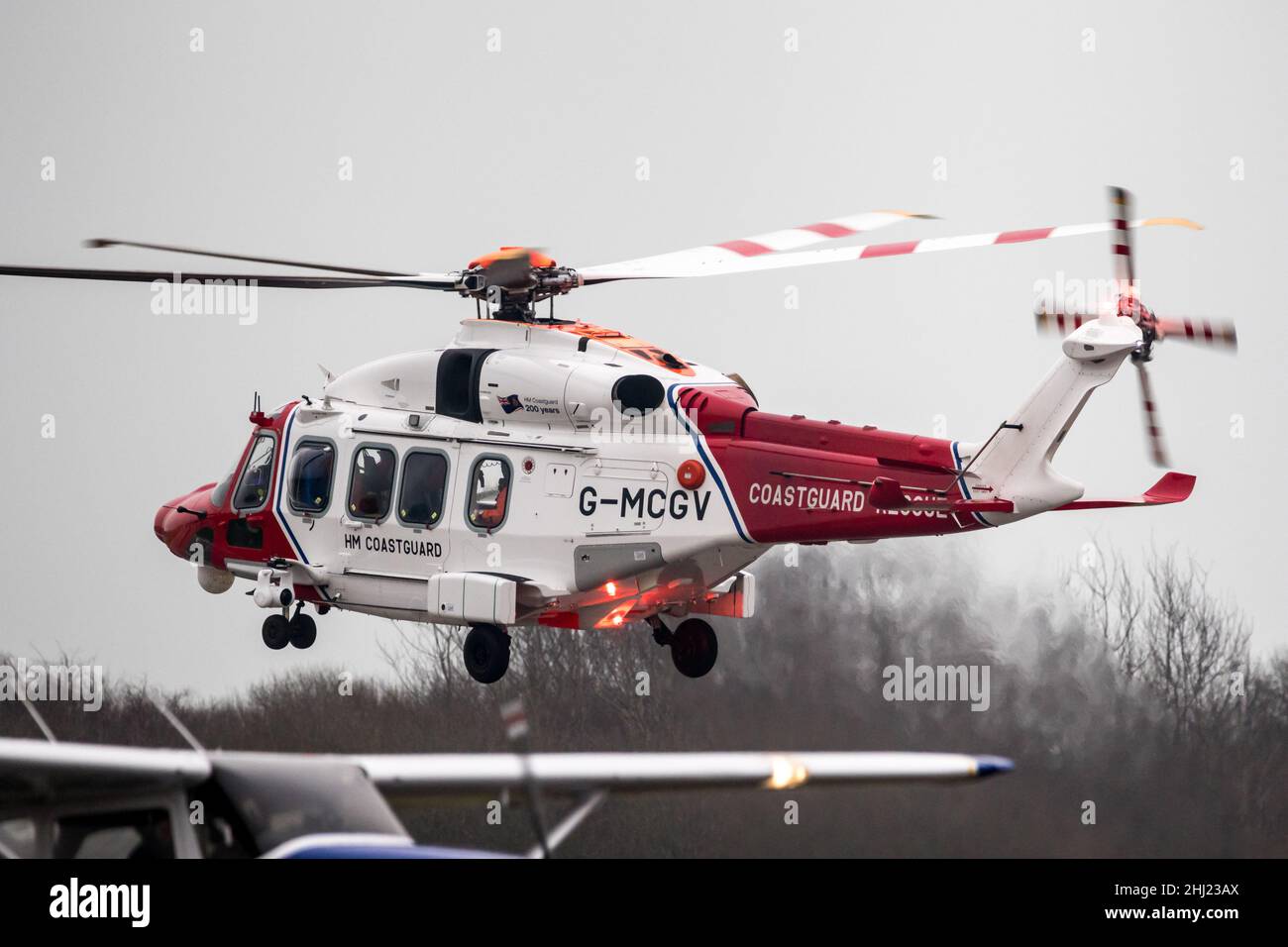Lydd Airport, Kent, UK. 25th January 2022.Coastguard helicopter ...