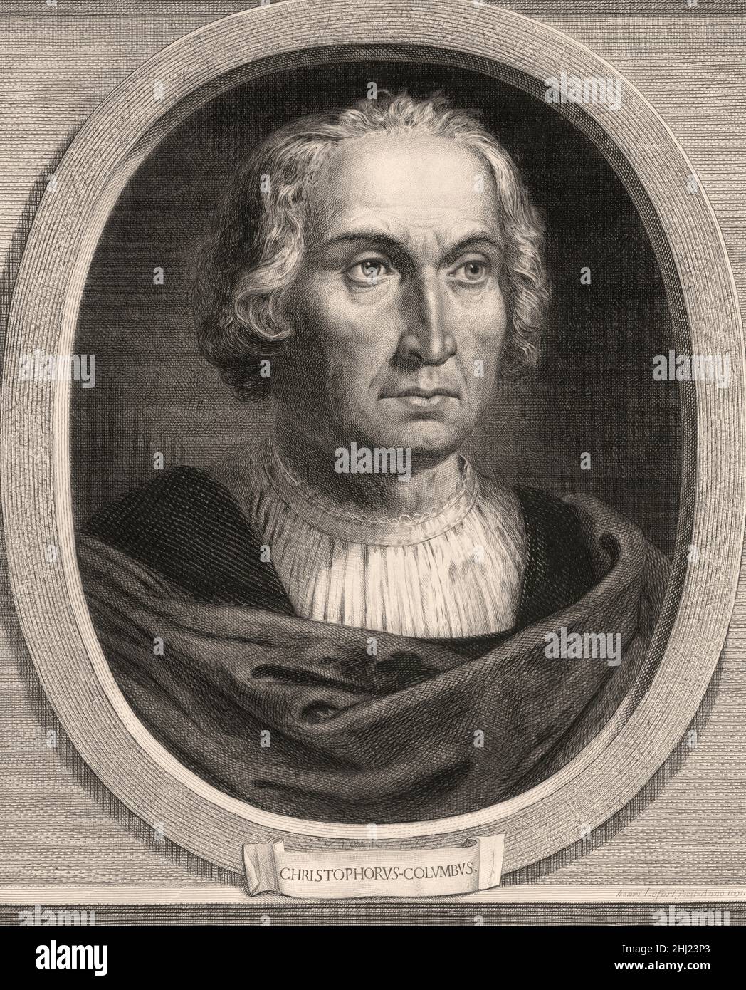 Christopher Columbus, 1451 - 1506, Italian navigator, digitally ...