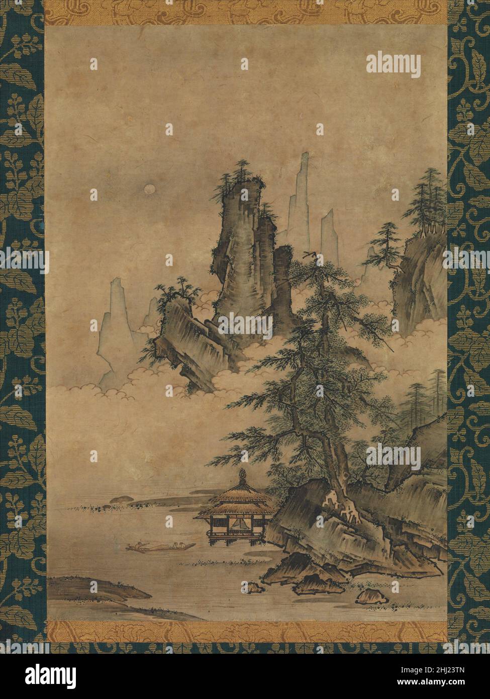 Landscape 16th century Maejima Sōyū Japanese On a moonlit night, a ...