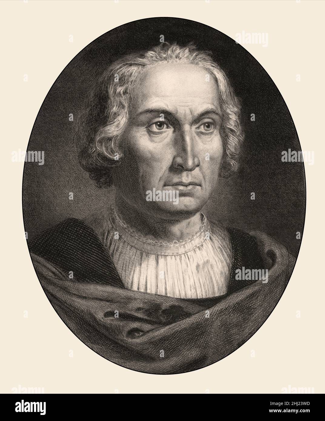 Christopher Columbus, 1451 - 1506, Italian navigator, digitally ...