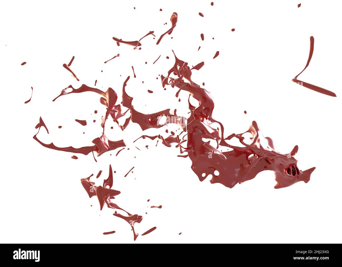 Abstract paint splash of red color, 3d illustration Stock Photo - Alamy